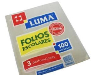 FOLIO ESCOLAR X100 LUMA EXTRA CRISTAL | Las Flores